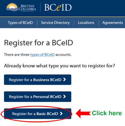 Creating a Basic BCeID - Online Tutorial | NIEFS | North Island ...